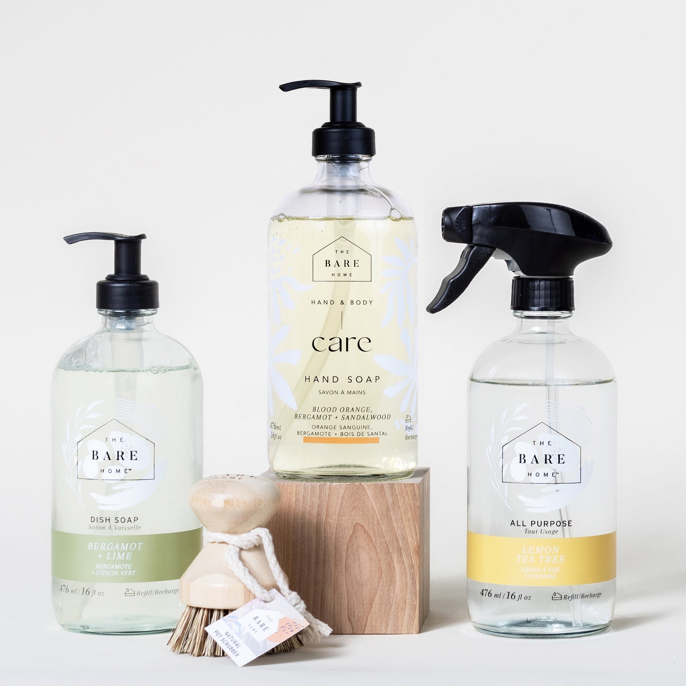 Essentials starter kit in glass bottles – The Bare Home